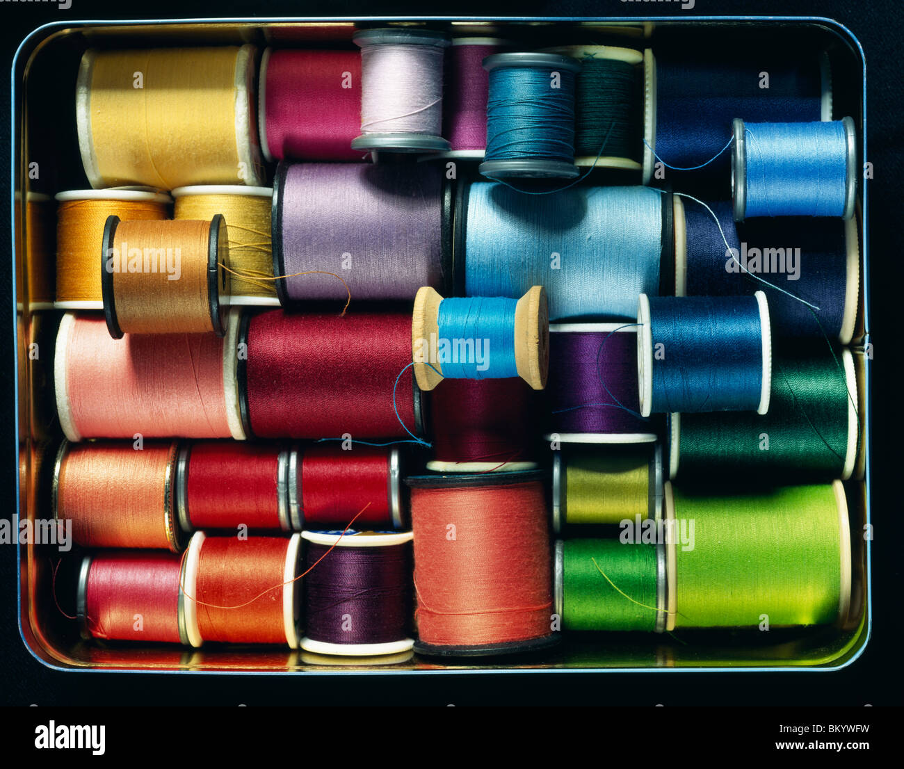 Colorful threads in box Stock Photo - Alamy