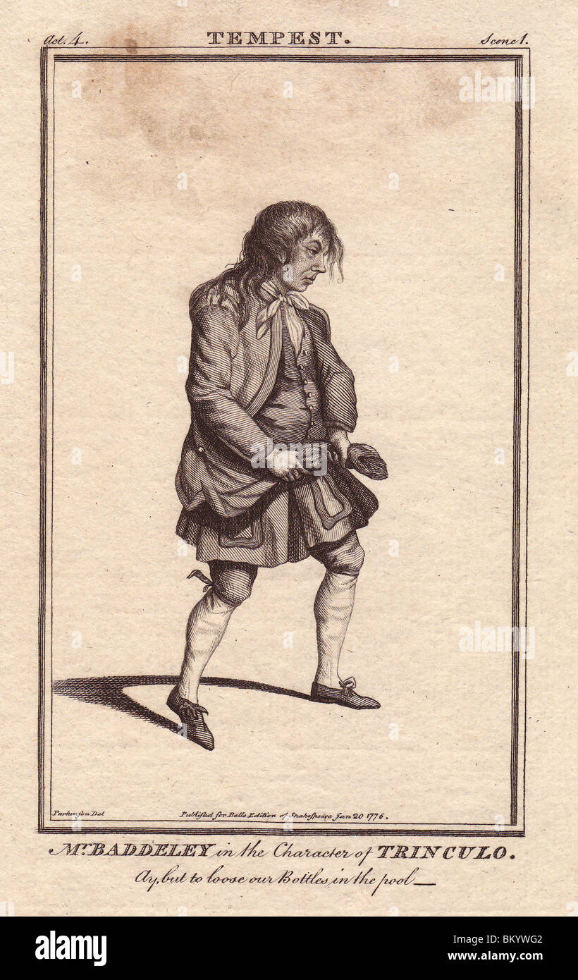 Robert Baddely as Trinculo in "The Tempest Stock Photo - Alamy