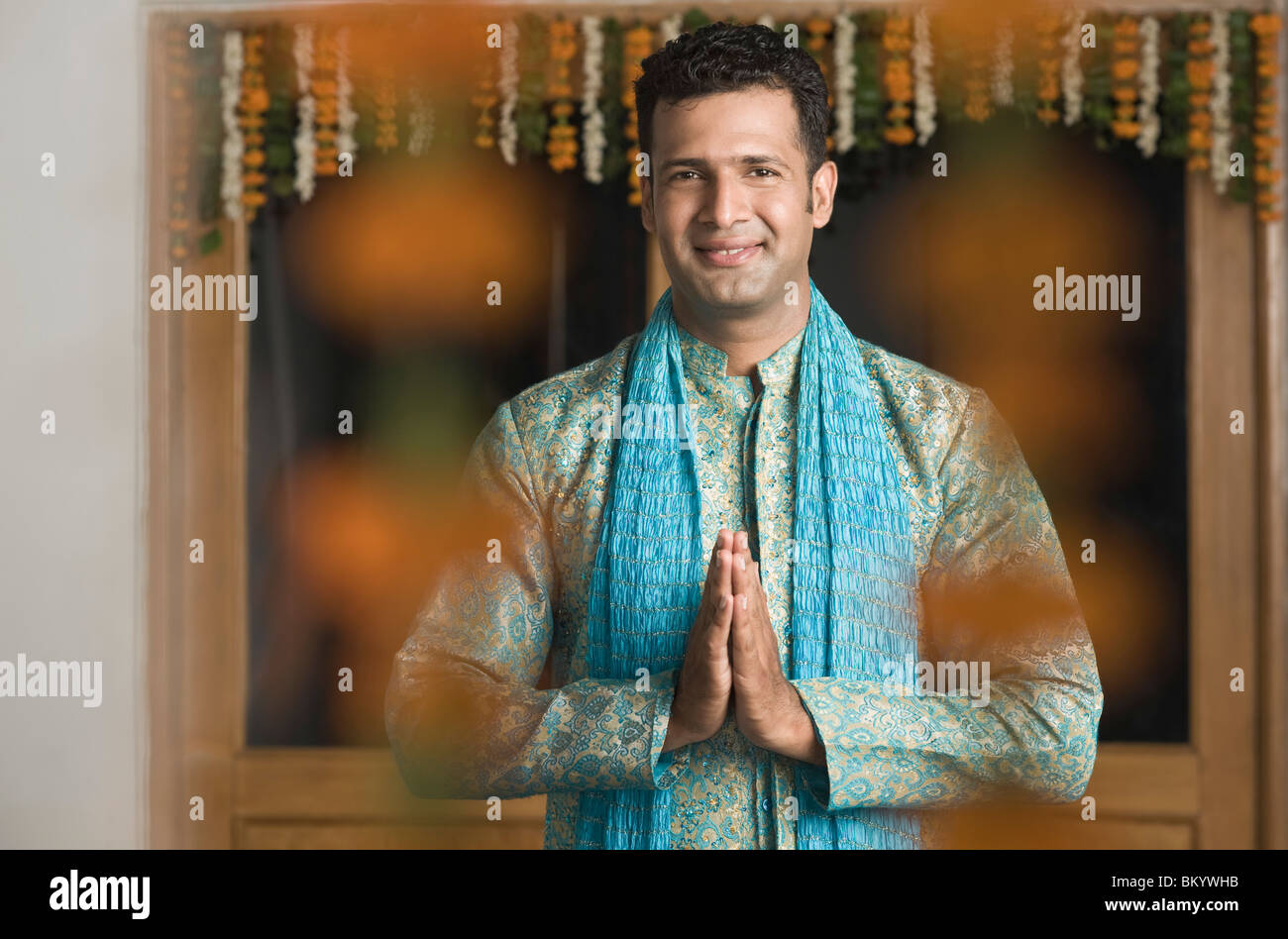 Man greeting on Diwali Stock Photo - Alamy
