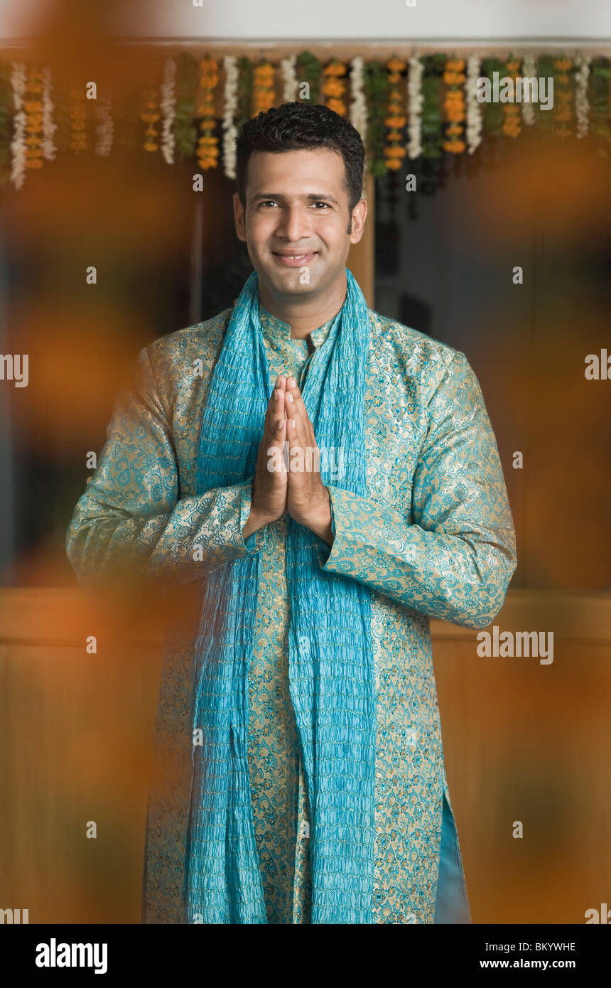 Man greeting on Diwali Stock Photo - Alamy
