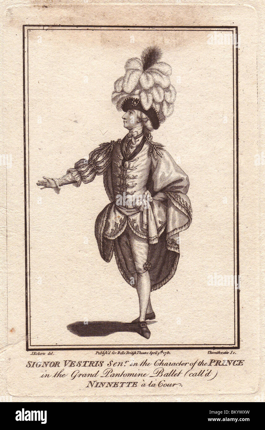 Gaetan Vestris as the prince in "Ninette a la Cour Stock Photo - Alamy