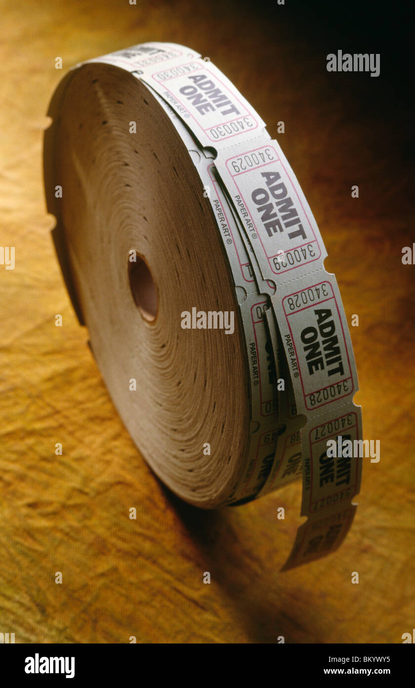 Roll of theatre tickets Stock Photo - Alamy