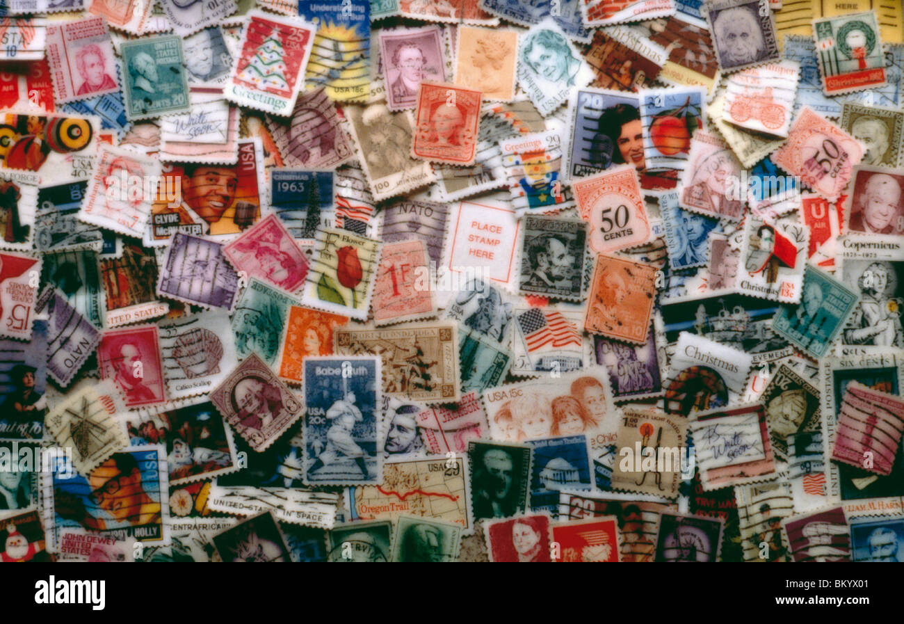 Postage stamps group hi-res stock photography and images - Alamy