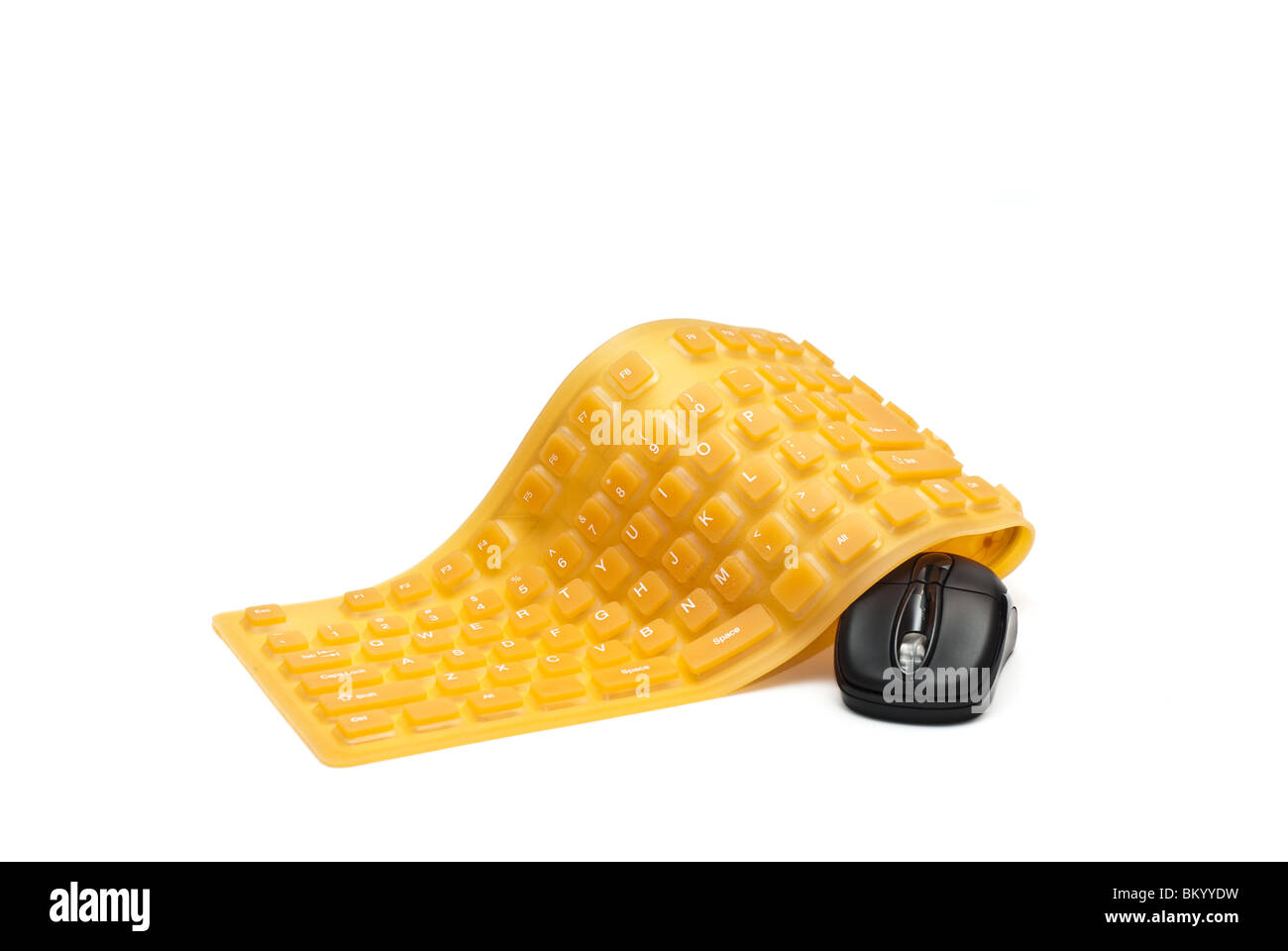 flexible computer keyboard with black mouse Stock Photo - Alamy