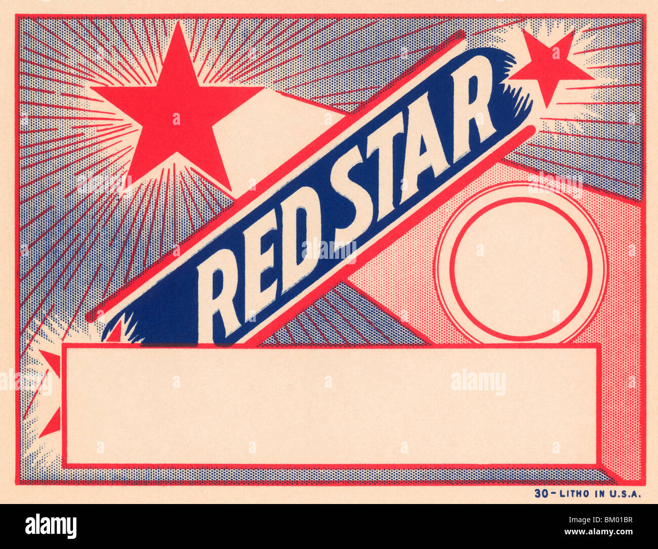 Red Star Broom Label Stock Photo - Alamy