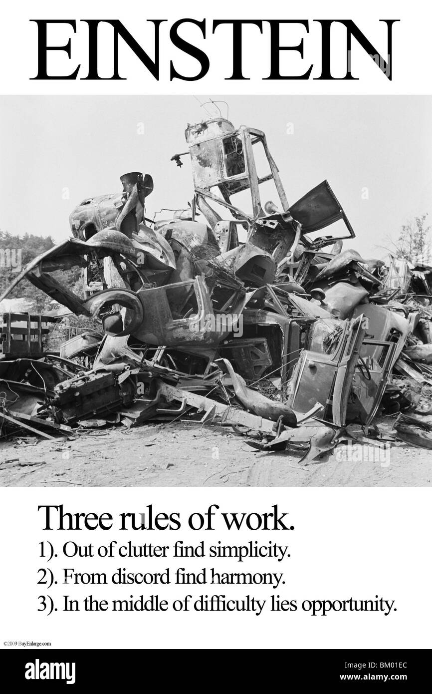 Einstein; Three Rules of Work Stock Photo - Alamy