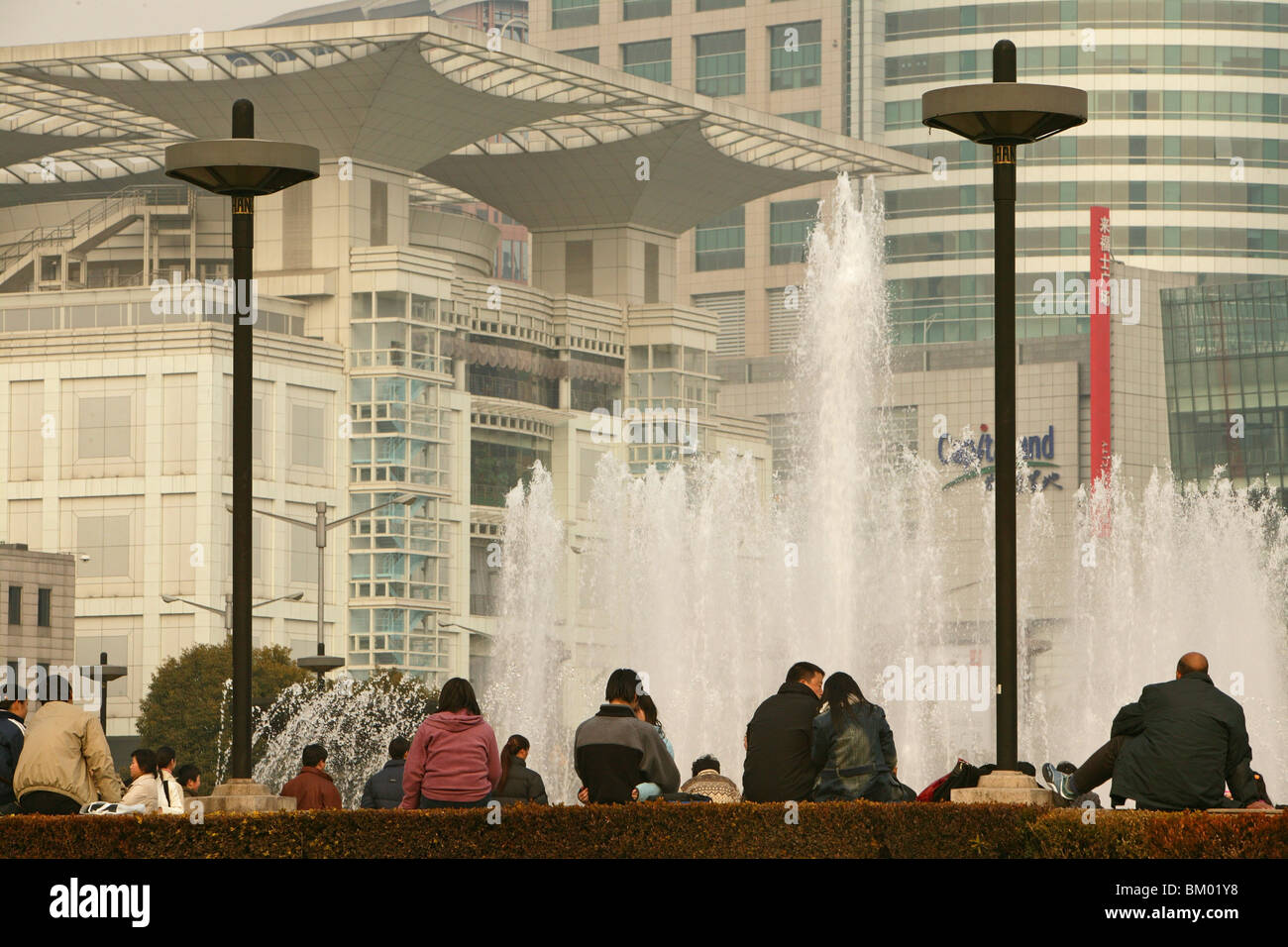 fountain, People's Square, Urban Planning Centre, public square, people ...