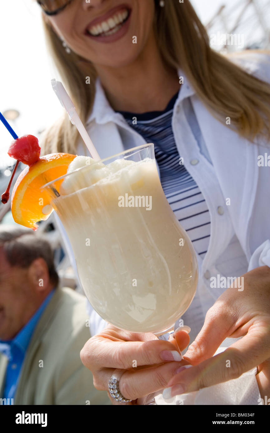 Pina Colada at Pool Bar on Deck, Freedom of the Seas Cruise Ship, Royal ...
