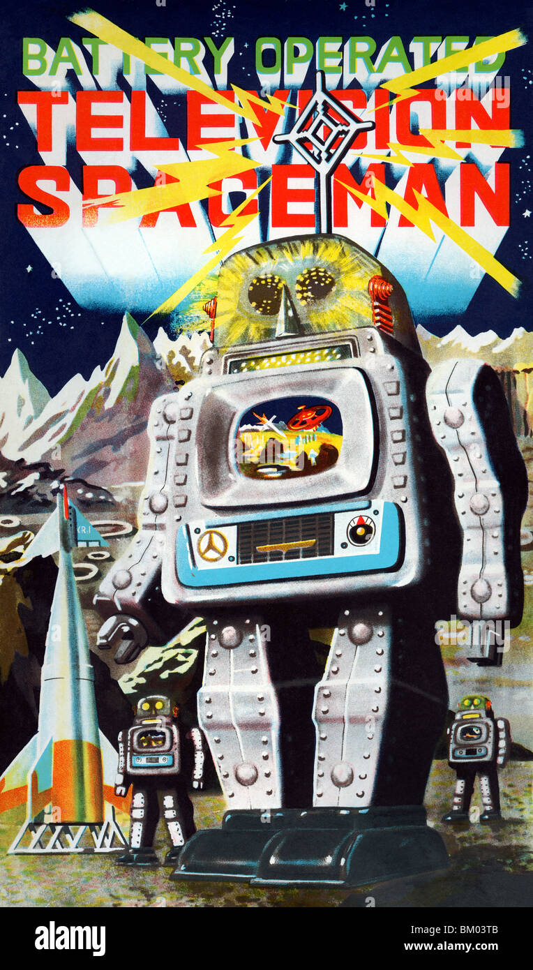 Battery Operated Television Spaceman Stock Photo - Alamy