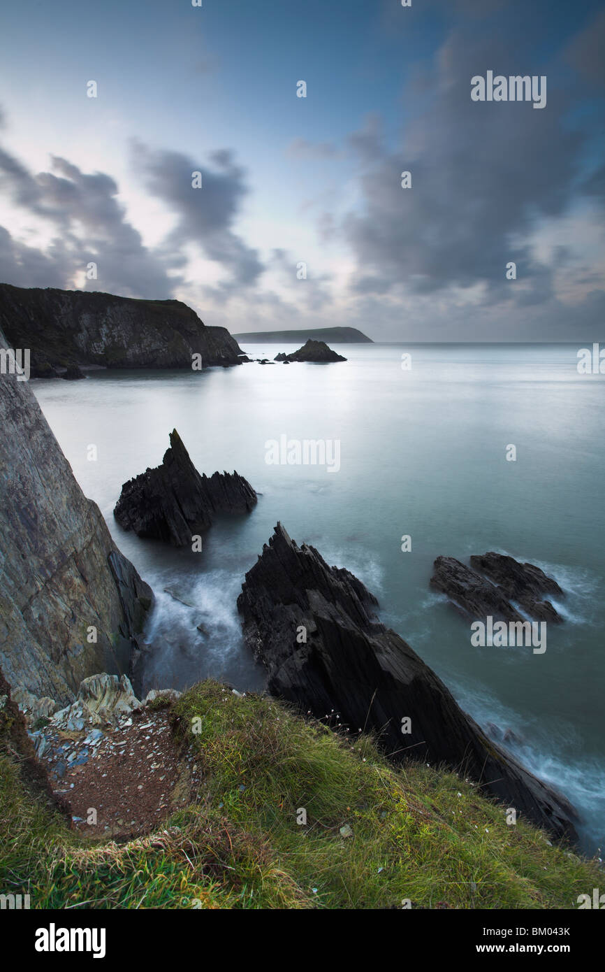 Parrog, near Newport, looking towards Dinas Head, Pembrokeshire, Wales ...