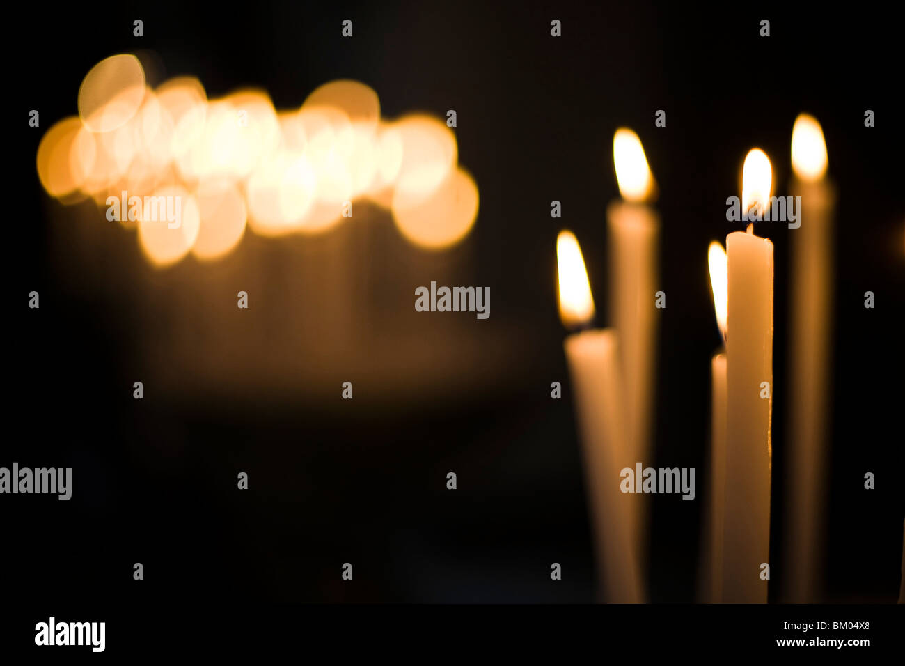 Votive candles, Santa Maria in Trastevere, Rome Stock Photo - Alamy