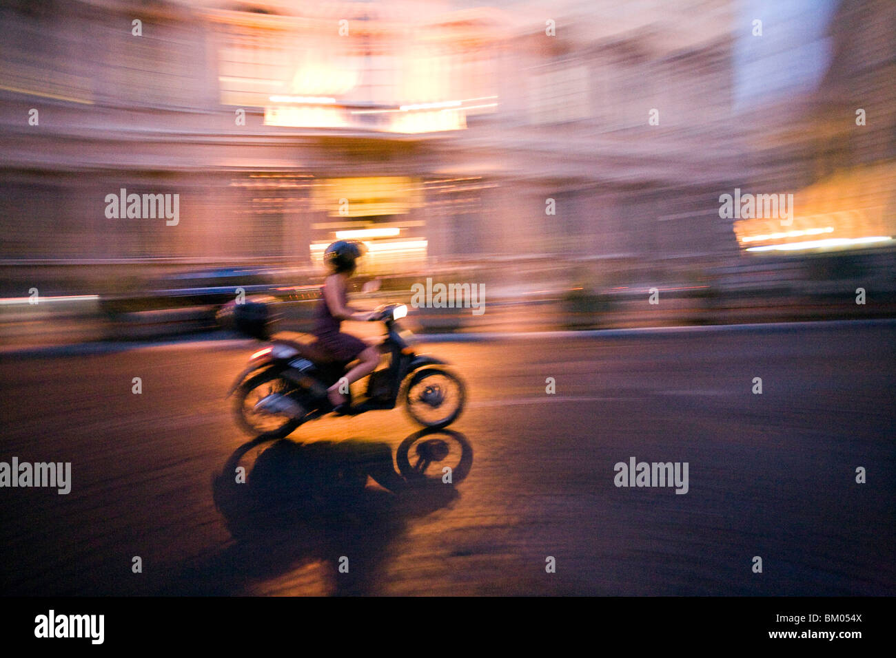 Panning shot of typical Roman scooter Stock Photo - Alamy