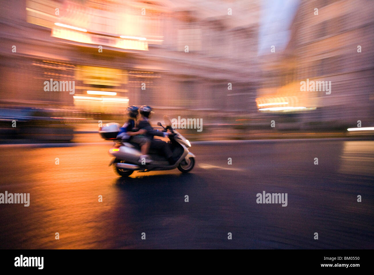 Panning shot of typical Roman scooter Stock Photo - Alamy