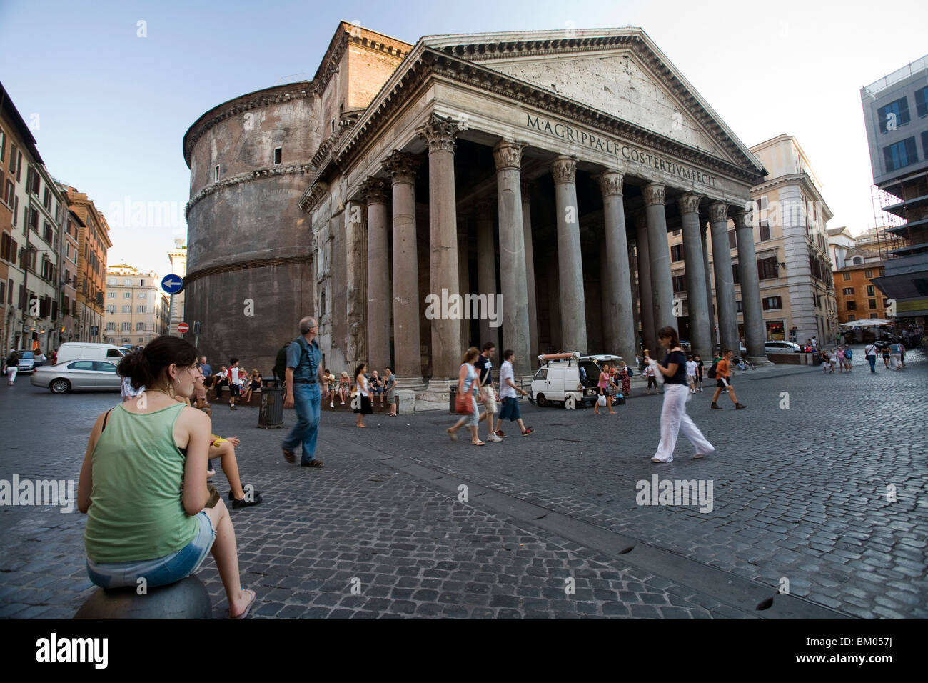 Crowds of tourists walking around Pantheon, Rome Italy Stock Photo - Alamy