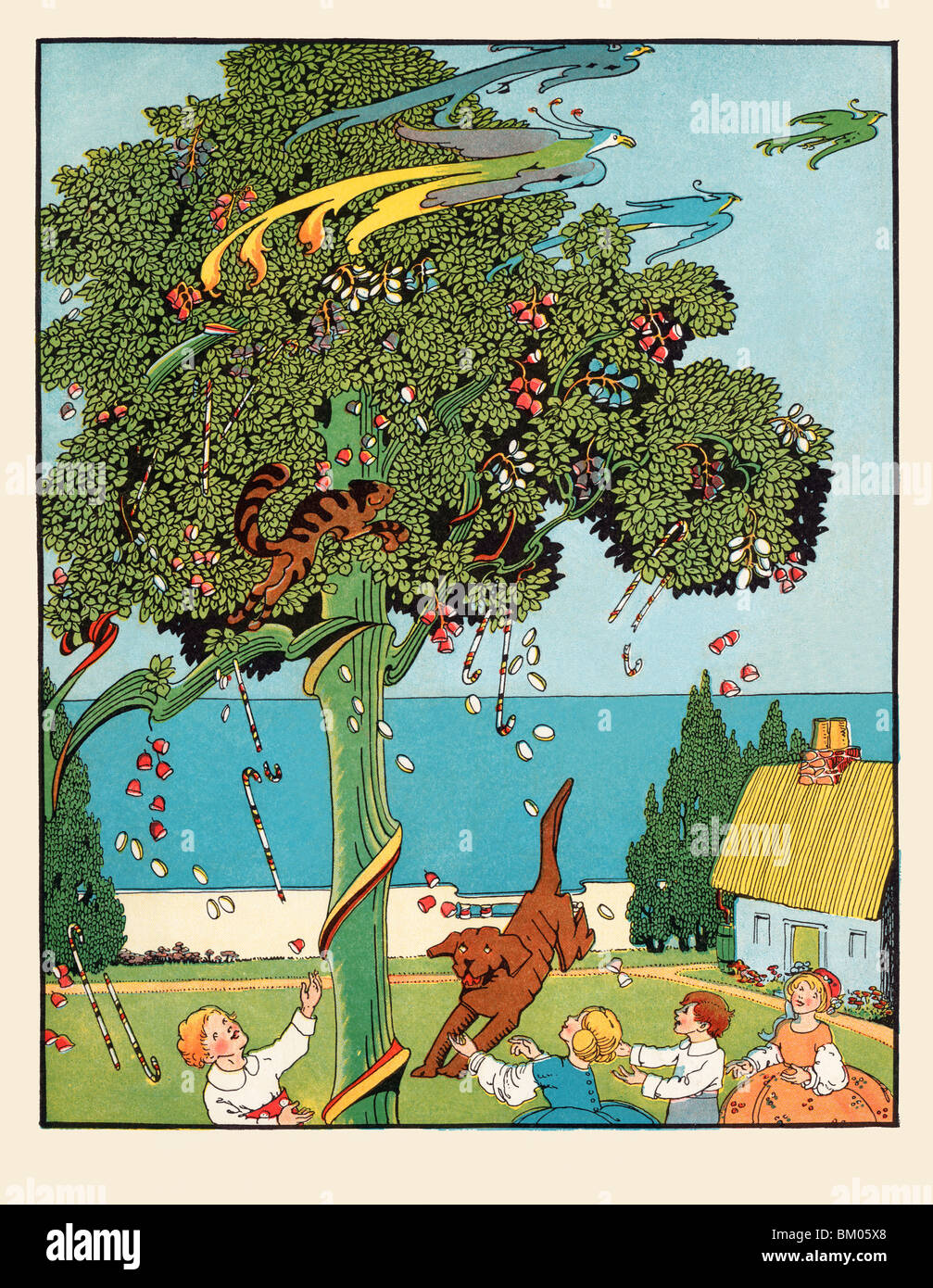 Illustration cat tree hi-res stock photography and images - Alamy