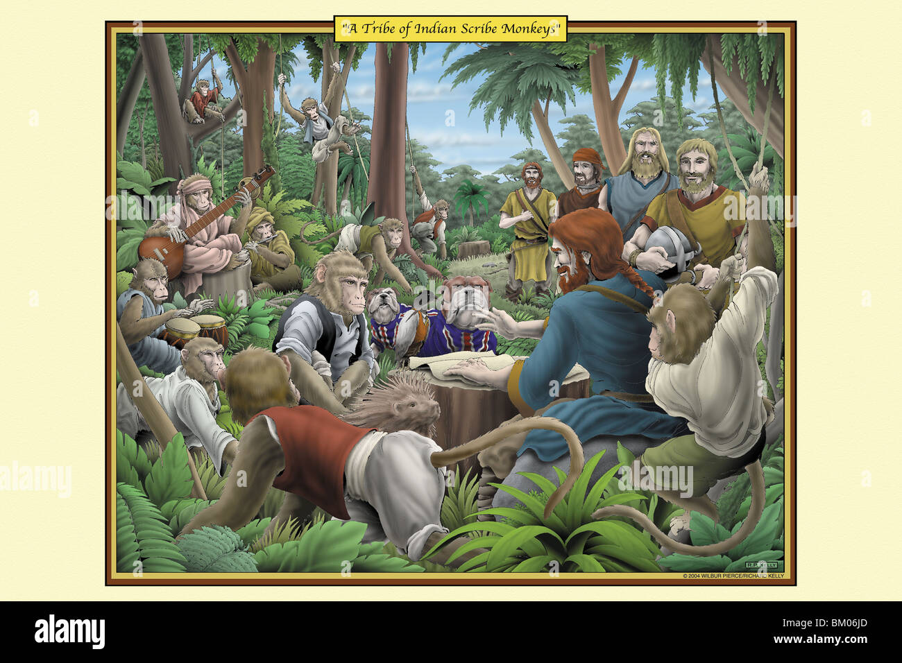 A Tribe of Indian Scribe Monkeys Stock Photo - Alamy