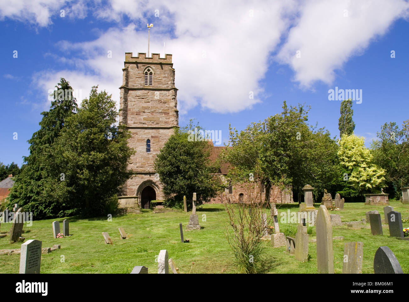 The 13th Century church of St.Lawrence Canon Pyon Herefordshire Stock ...