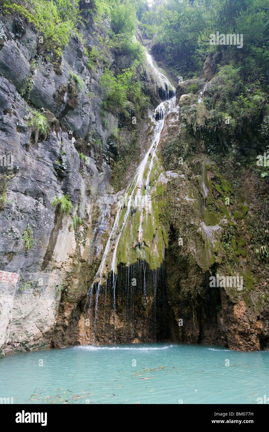 Waterfall in Emerald Green Gorge, Daning River Lesser Gorges, near ...