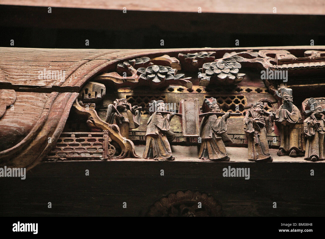 traditional courtyard of a merchants house, timber house in Hongcun ...
