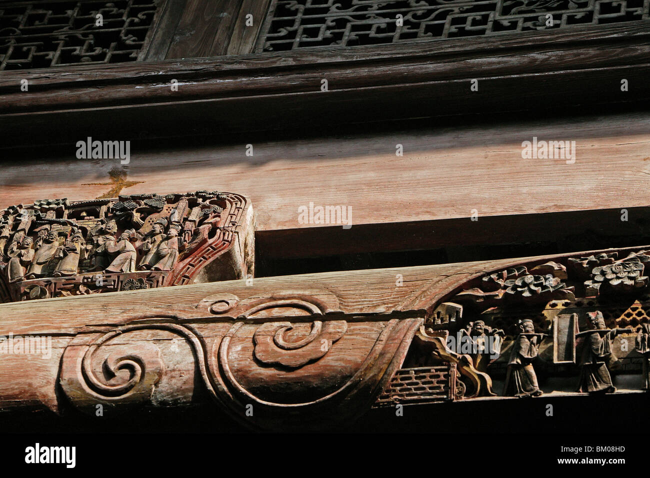 traditional courtyard of a merchants house, timber house in Hongcun ...