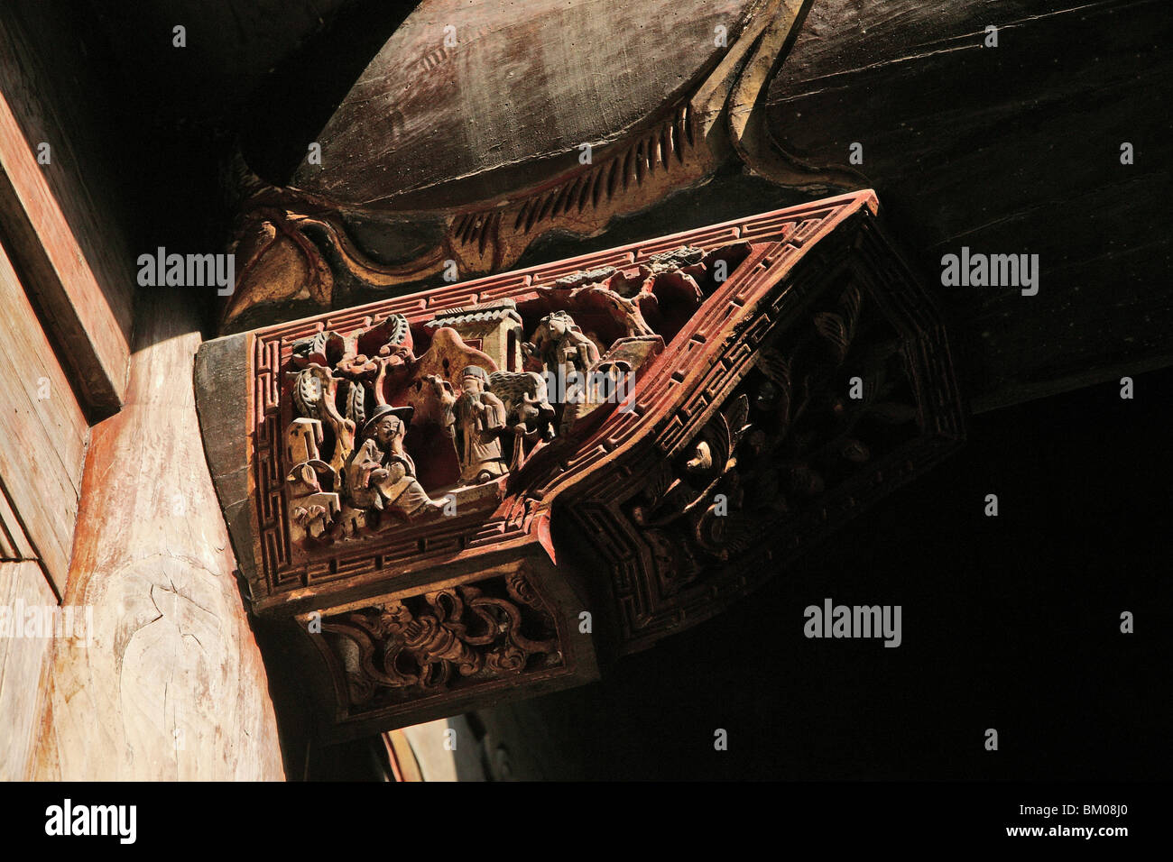 traditional courtyard of a merchants house, timber house in Hongcun ...