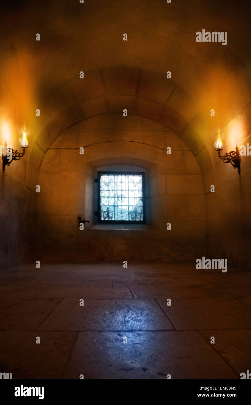 Old dungeon in Slovakia with light from window Stock Photo - Alamy