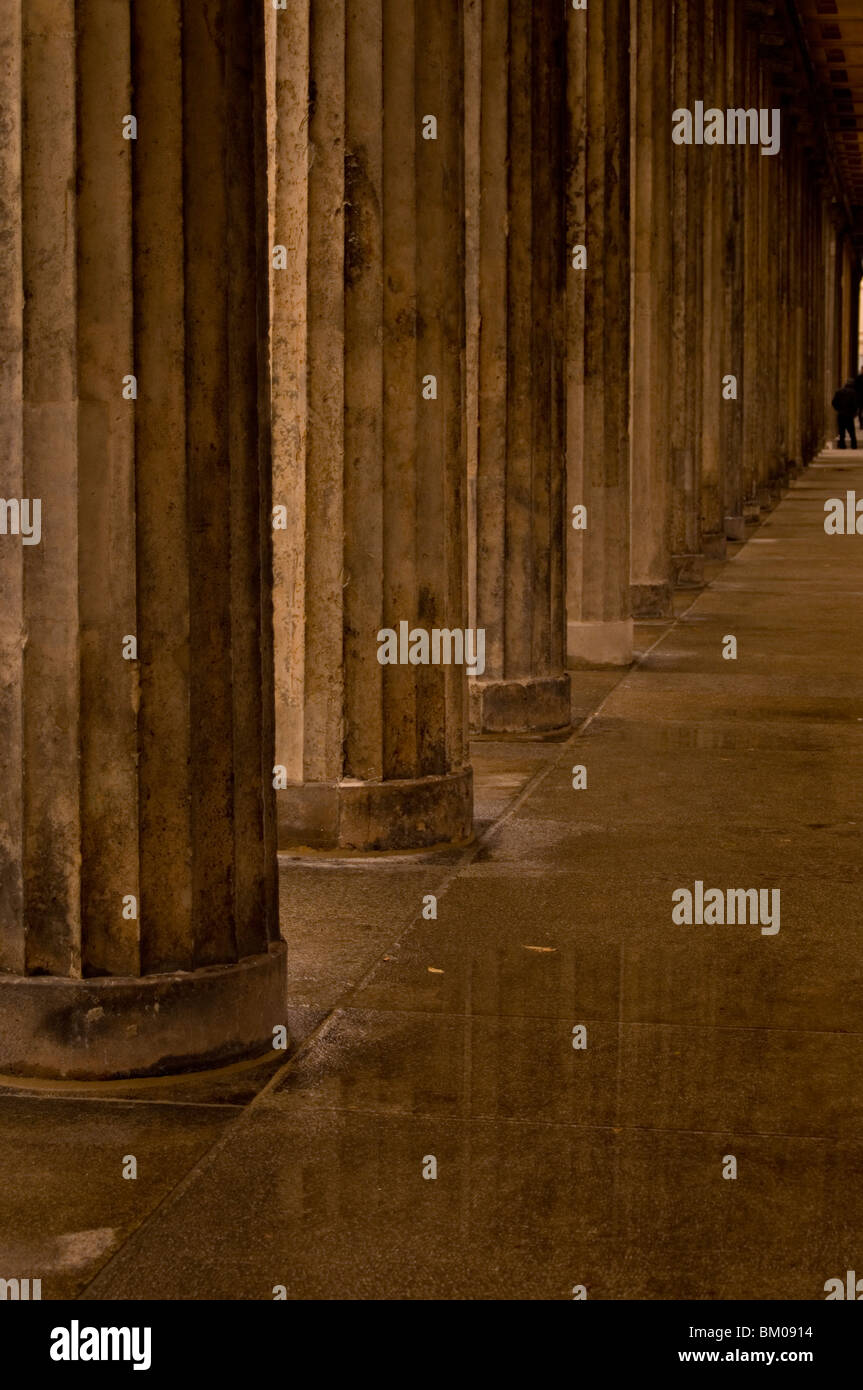 Columns in Berlin with wet stone Stock Photo - Alamy