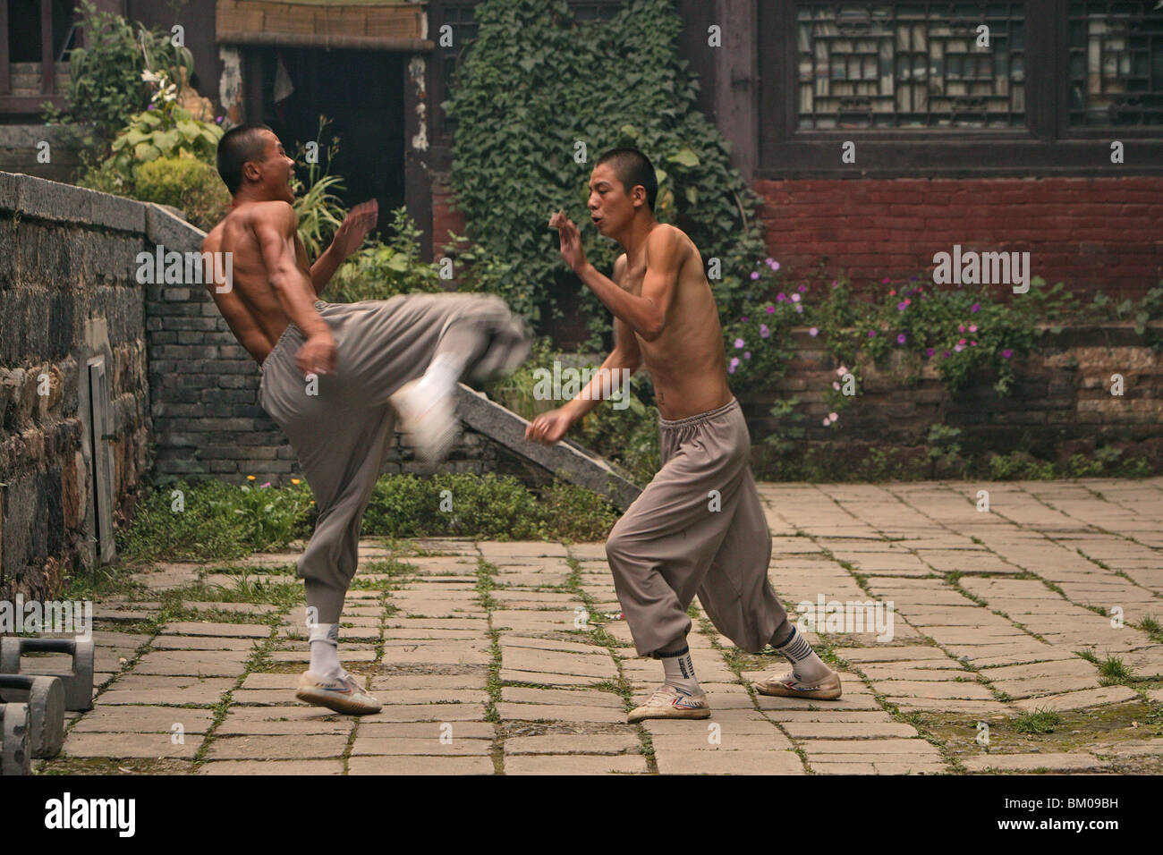 duel and training between two Shaolin monks, Shaolin Monastery, known ...