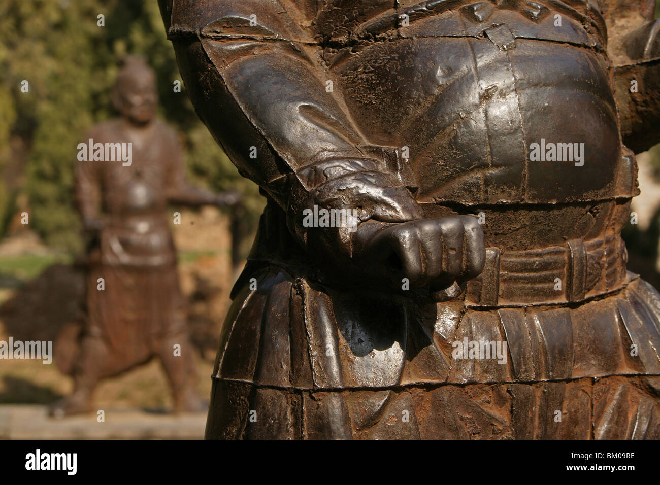 cast iron statues of temple guardians, Taoist Zhong Yue Temple, Taoist ...