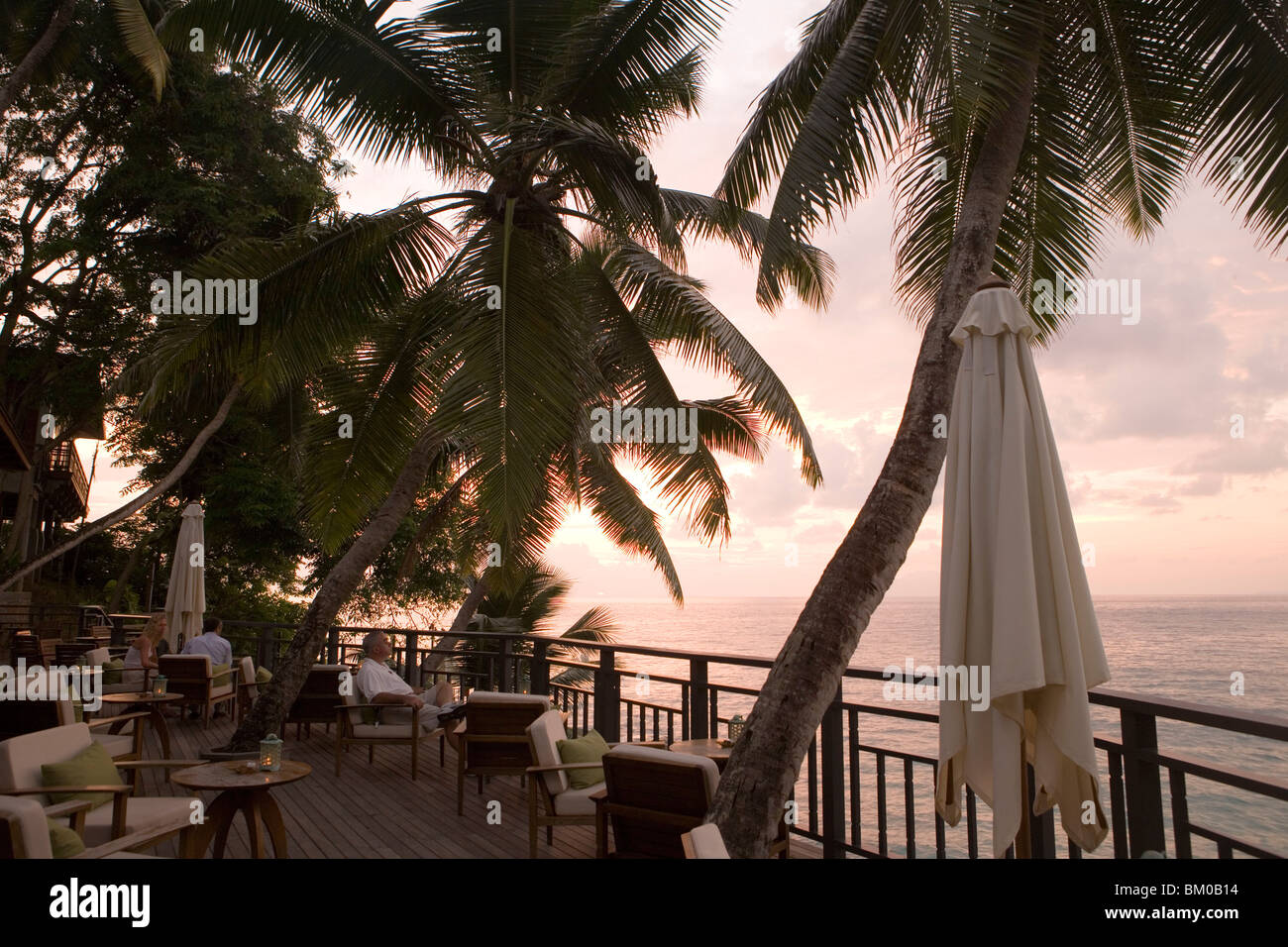 The Ocean View Bar at Sunset, The Northolme Hotel & Spa, Glacis, Mahe ...