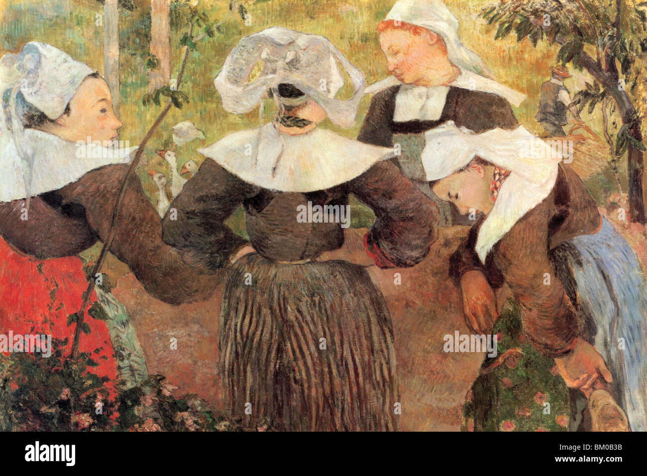 The Dance of 4 Women of Breton Stock Photo - Alamy