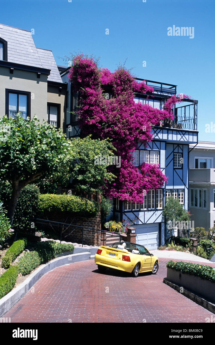 Crookedest Street in the World, San Francisco, California, USA Stock ...