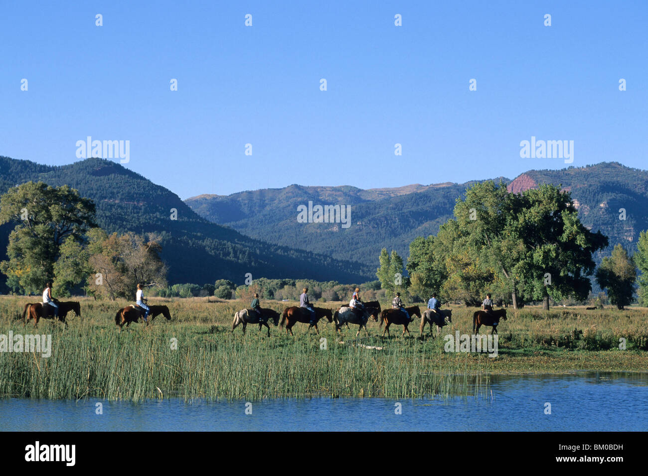 Horseback Riding at Red Mountain Ranch, Near Durango, Colorado, USA ...