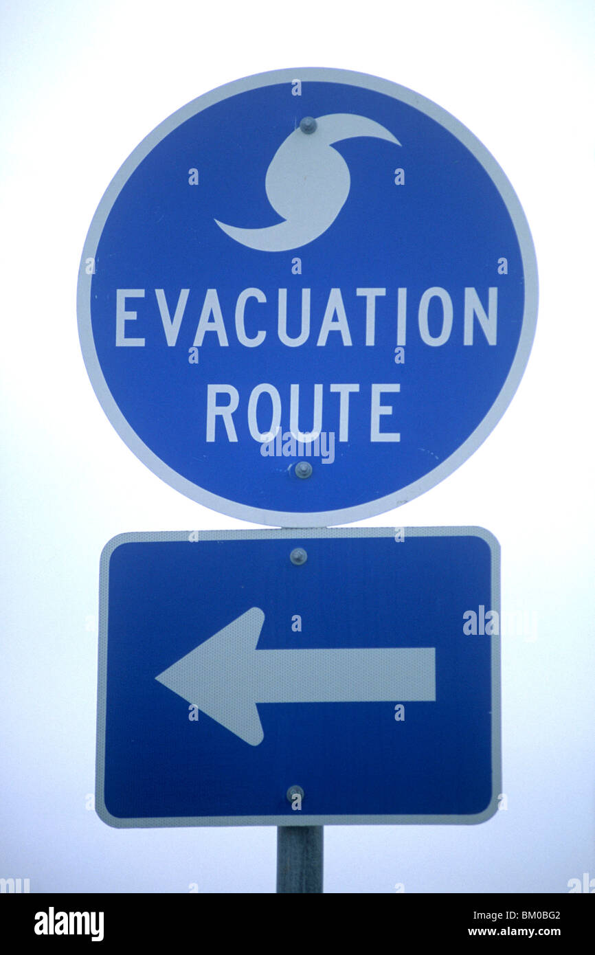 Hurricane Evacuation Route Sign, Galveston, Texas, USA Stock Photo - Alamy