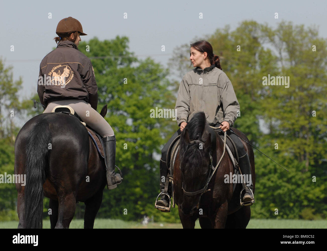 Woman riding horse back view hat hi-res stock photography and images ...
