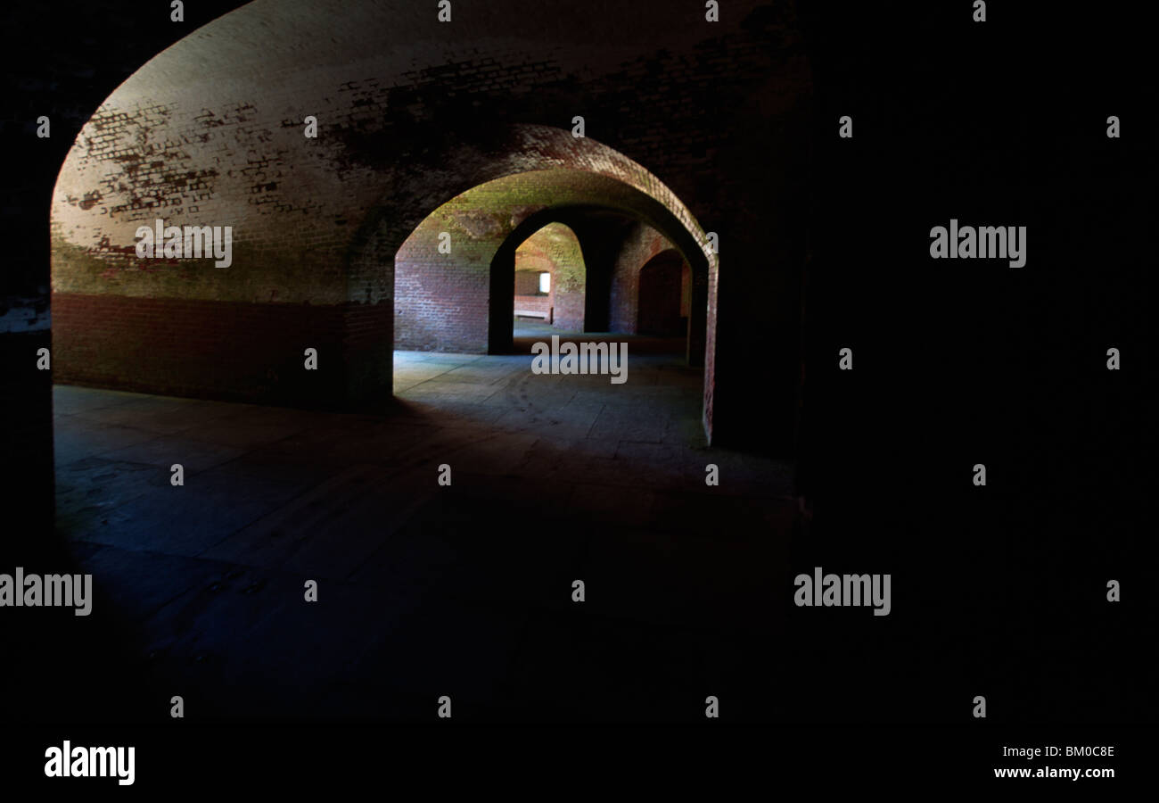 Archways in a building, Fort Point, San Francisco, California, USA ...