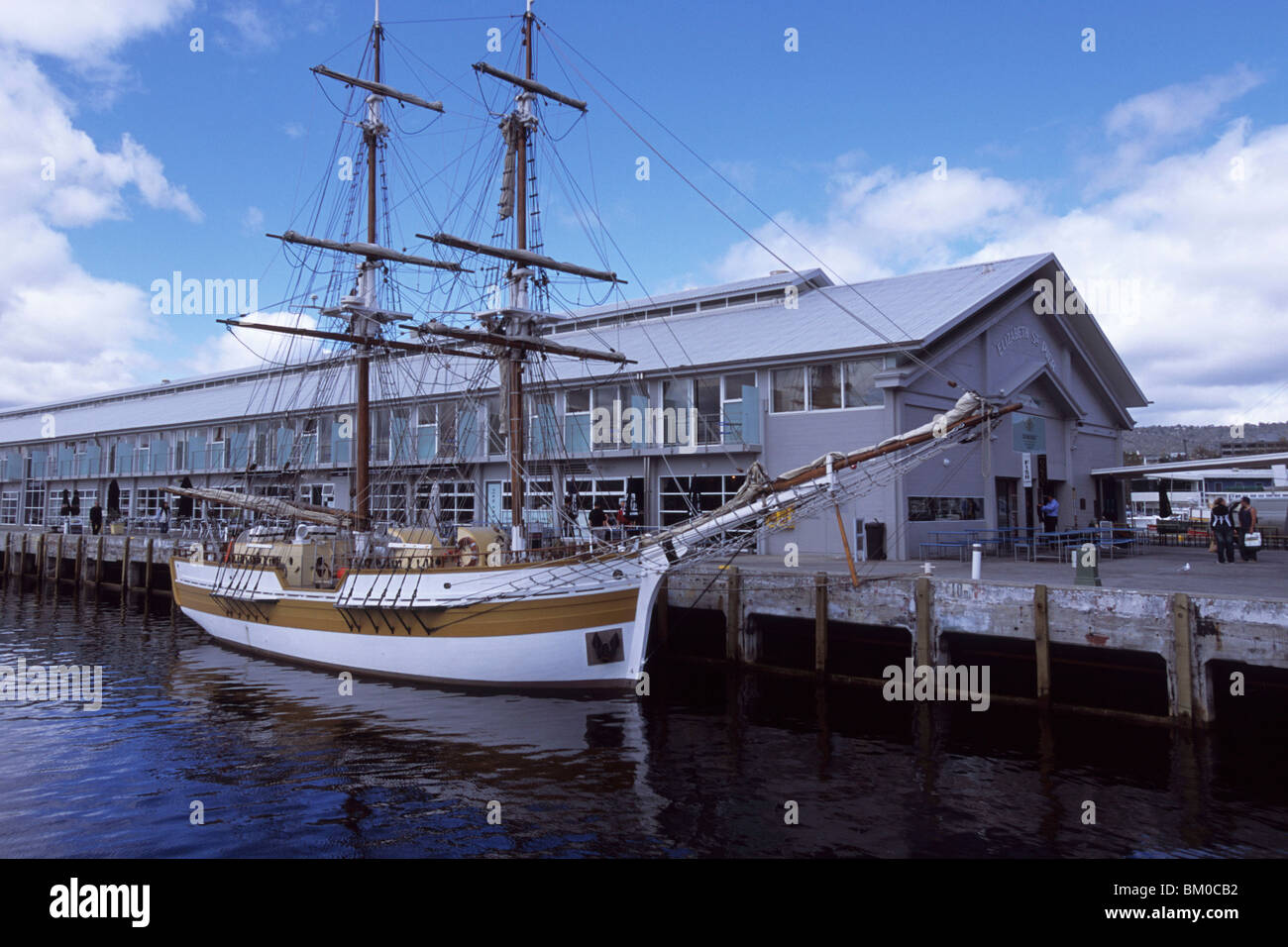 Lady Nelson Sailboat and Somerset On The Pier Hotel, Hobart, Tasmania ...