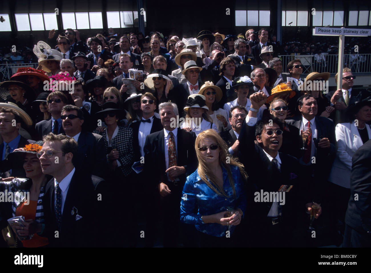 Spectator Excitement at Melbourne Cup Horse Races, Flemington ...