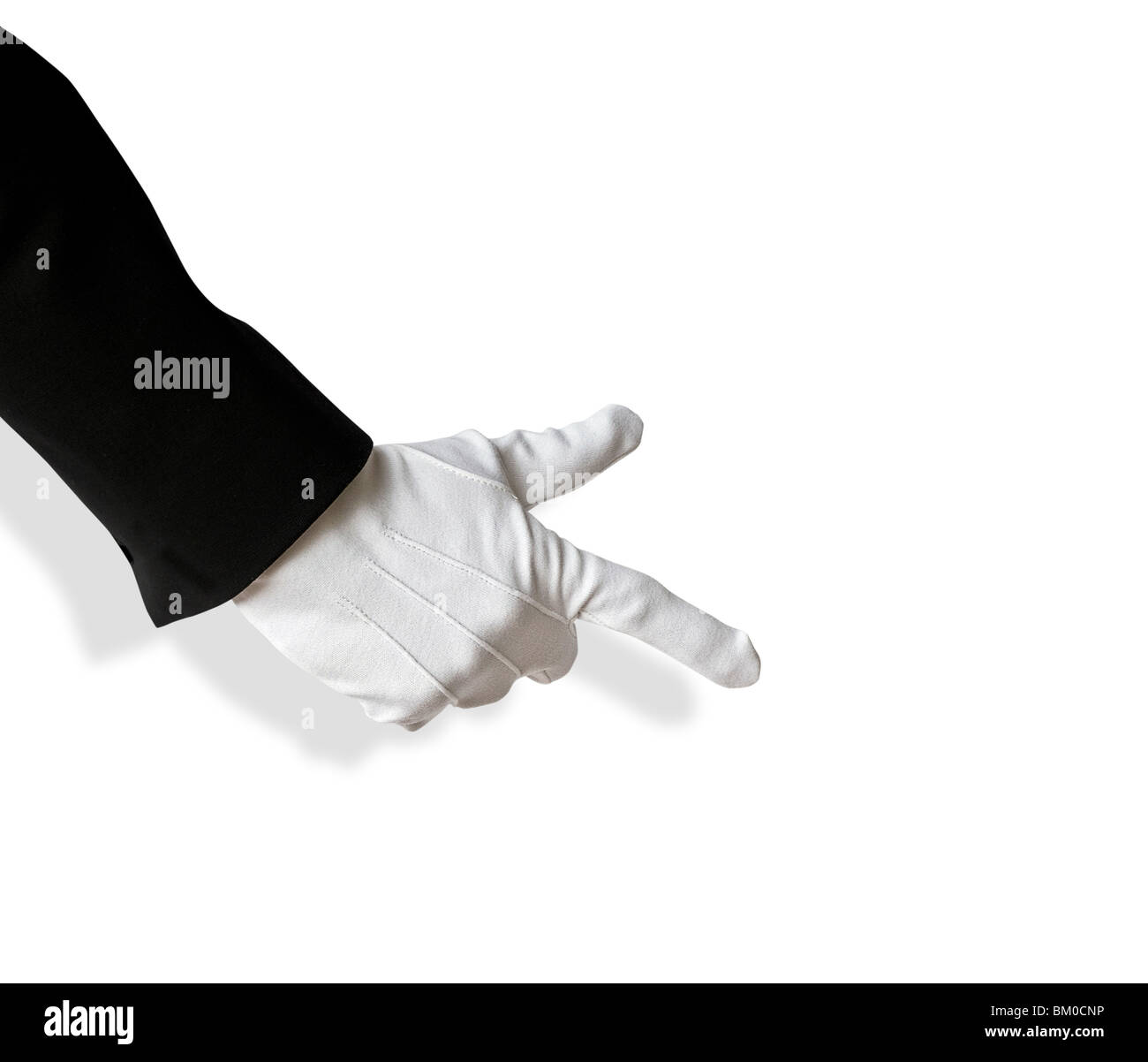 Finger pointing in white glove hi-res stock photography and images - Alamy
