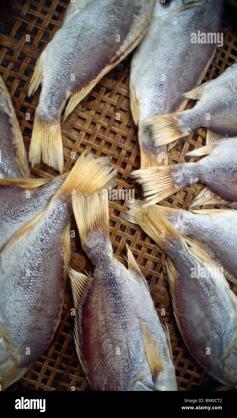 Dried fish in basket Stock Photo - Alamy