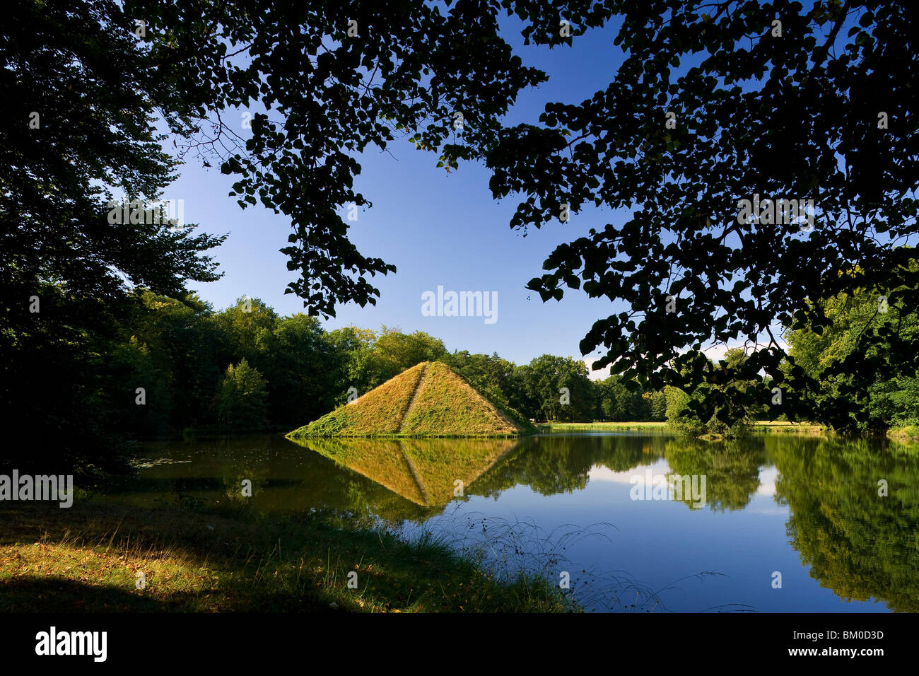 Pyramid in the Pyramide Lake in the grounds of Branitz castle, Fuerst ...
