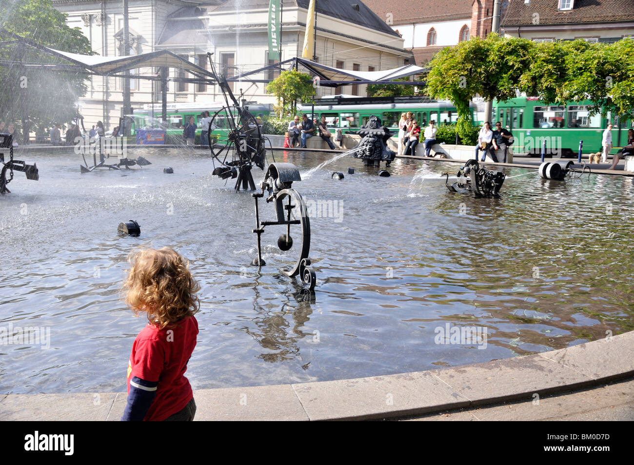 Jean Tinguely Fountain, Theaterplatz, Basel, Switzerland Stock Photo ...