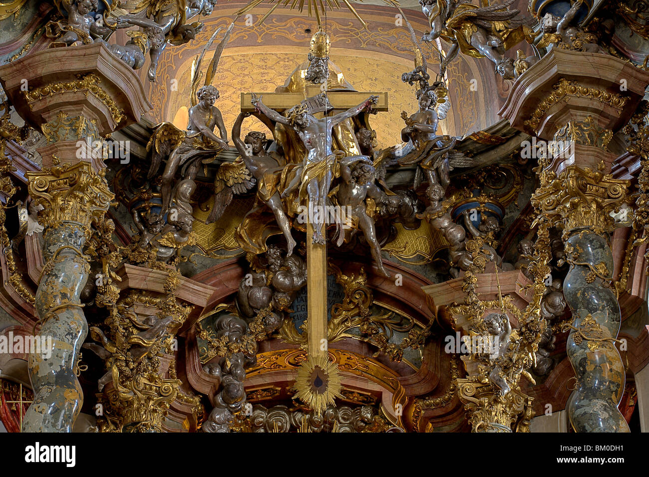 Interior view of the Asam church, Asamkirche, St. Johann Nepomuk was ...