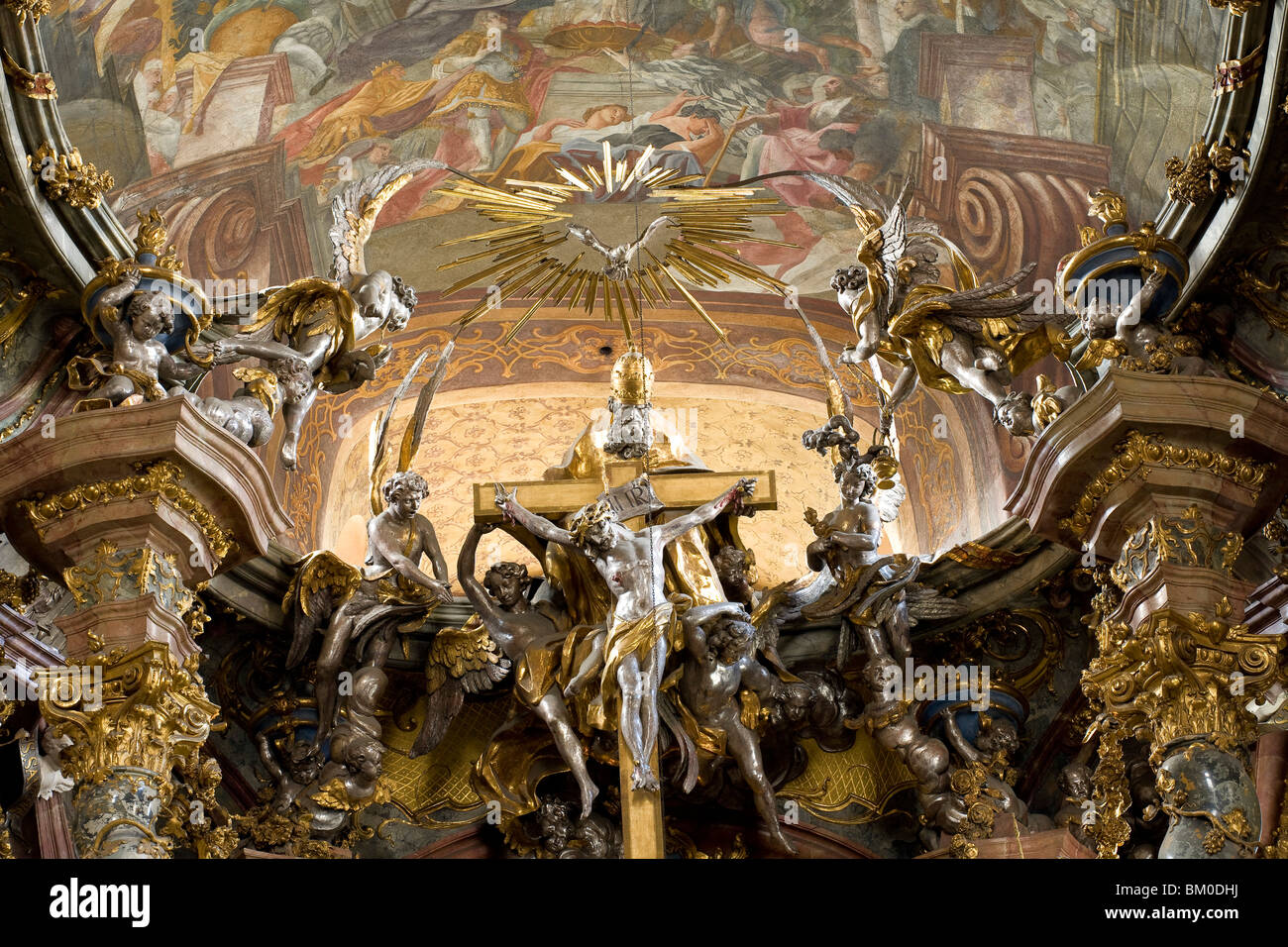 Interior view of the Asam church, Asamkirche, St. Johann Nepomuk was ...
