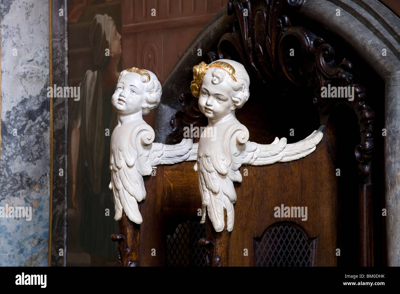 Interior view of the Asam church, Asamkirche, St. Johann Nepomuk was ...