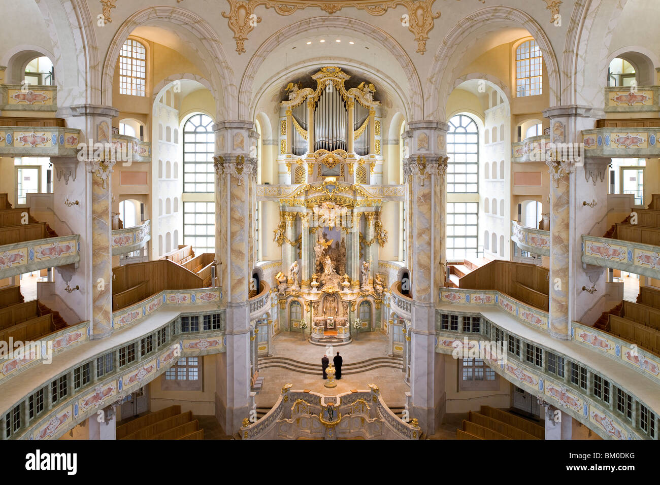 Interior view of the Dresdner Frauenkirche, Church of Our Lady, Dresden ...