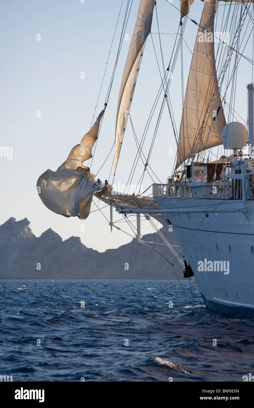 Sailors on Star Flyer Bowsprit, Star Clippers' Star Flyer Sailing Ship ...