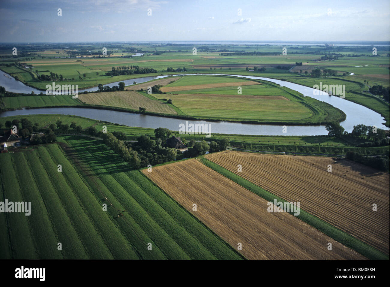 aerial photo of the meanders of the Aller river near Verden, Lower ...