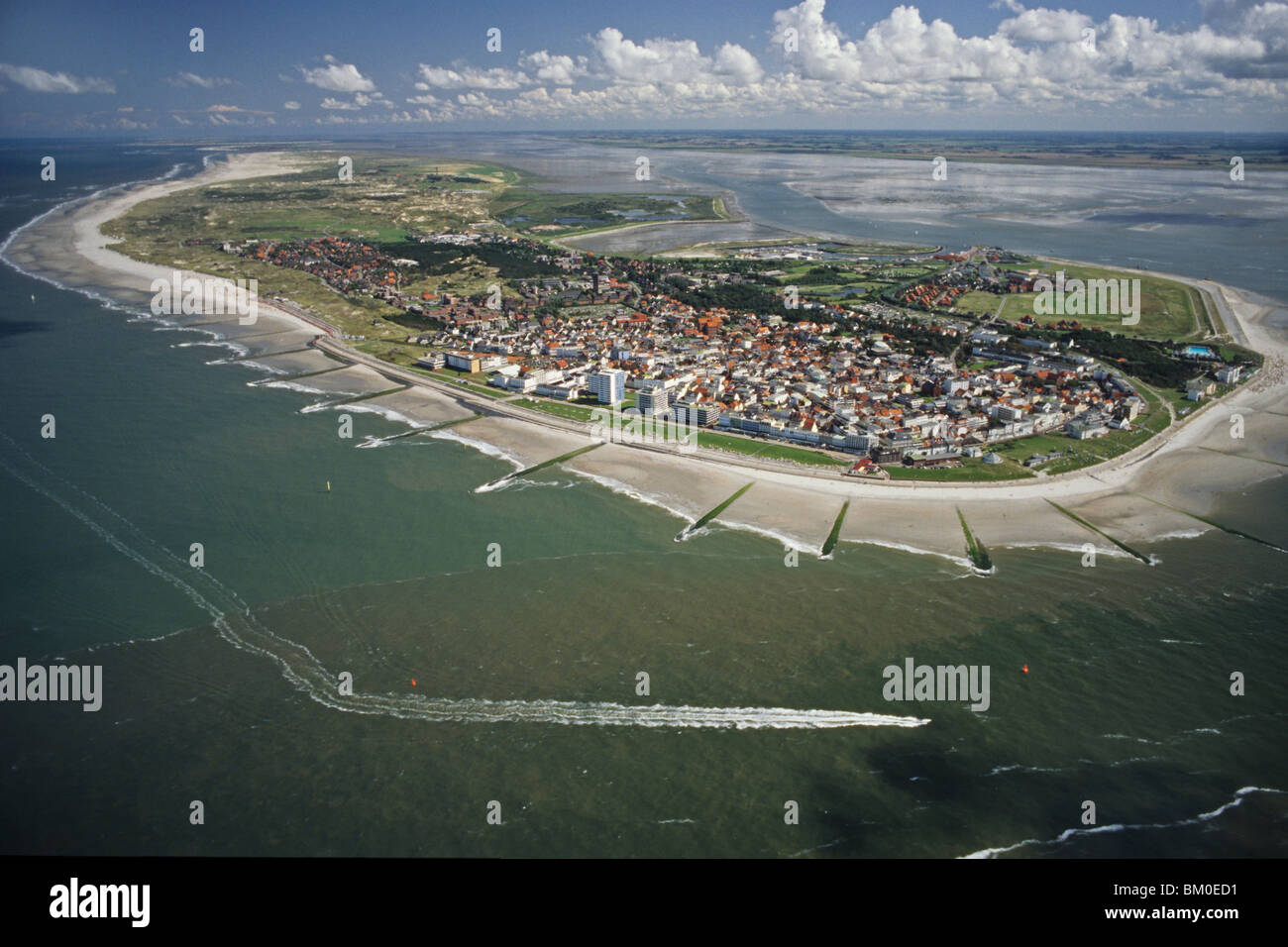 aerial photo of Norderney island, East Frisian island, Lower Saxony ...
