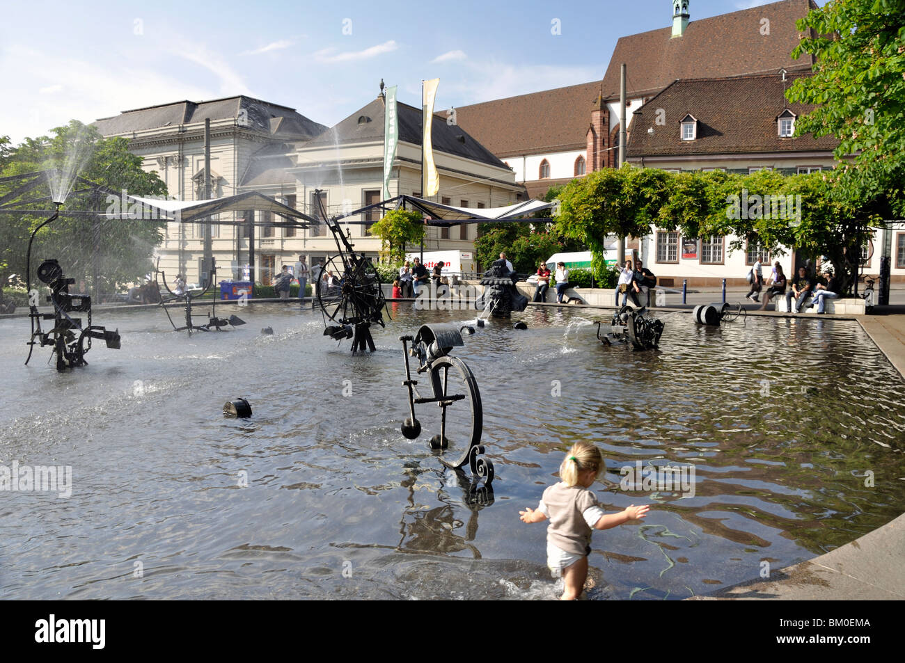 Jean Tinguely Fountain, Theaterplatz, Basel, Switzerland Stock Photo ...